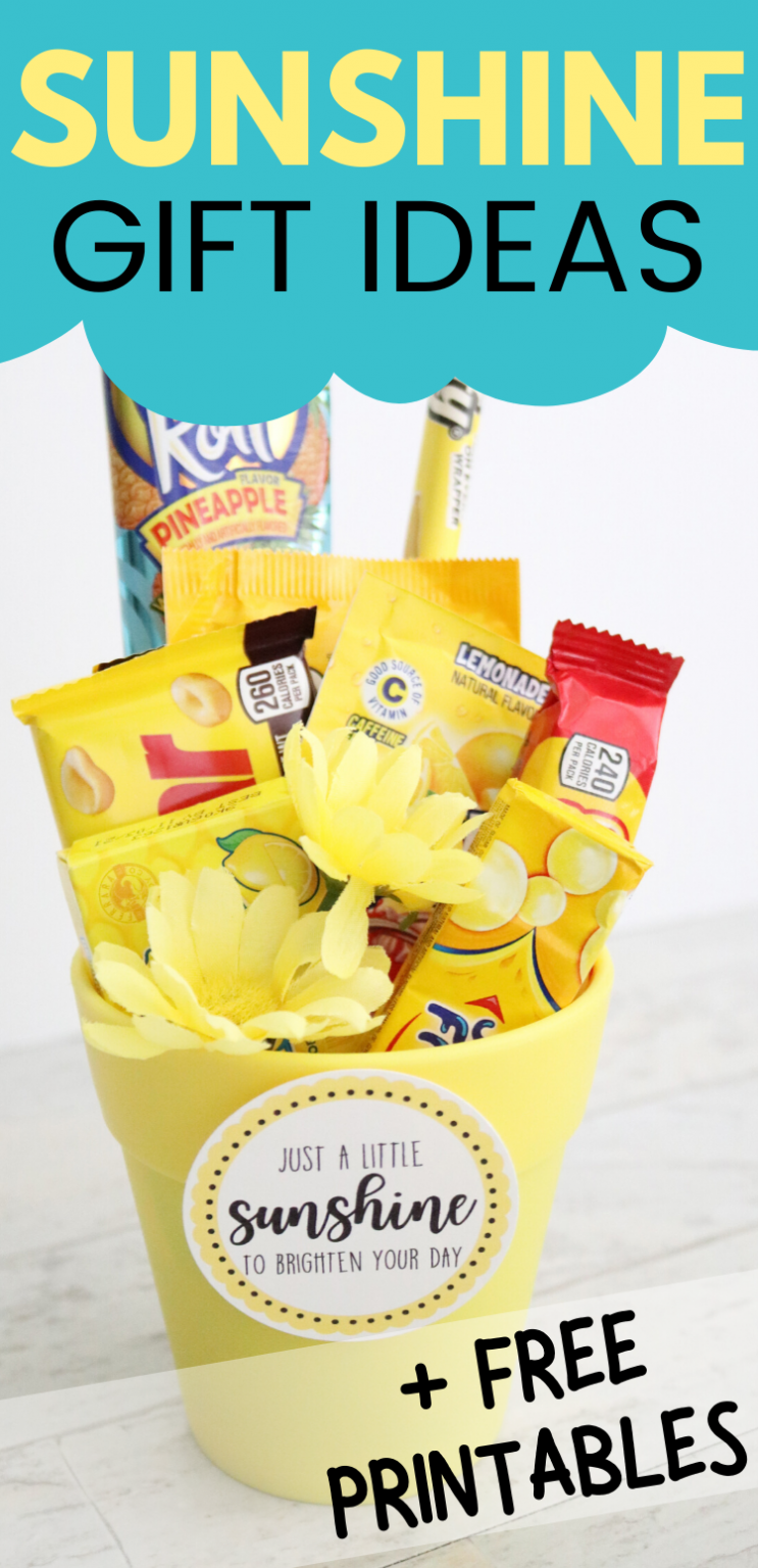 DIY Yellow Sunshine Gift Ideas-and Free Printables! - Aubree Originals
