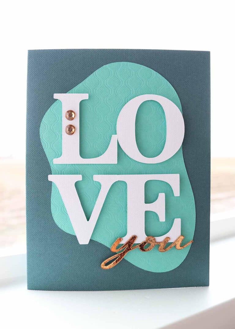 DIY "Love You" Debossed Cricut Card - Aubree Originals