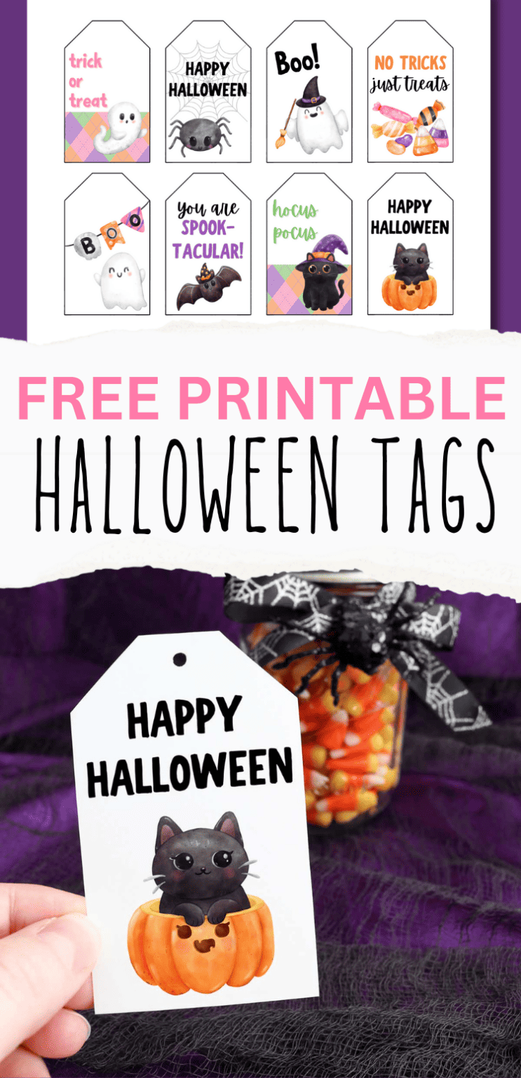 Free Happy Halloween Printable Tags - Instant Download - Aubree Originals