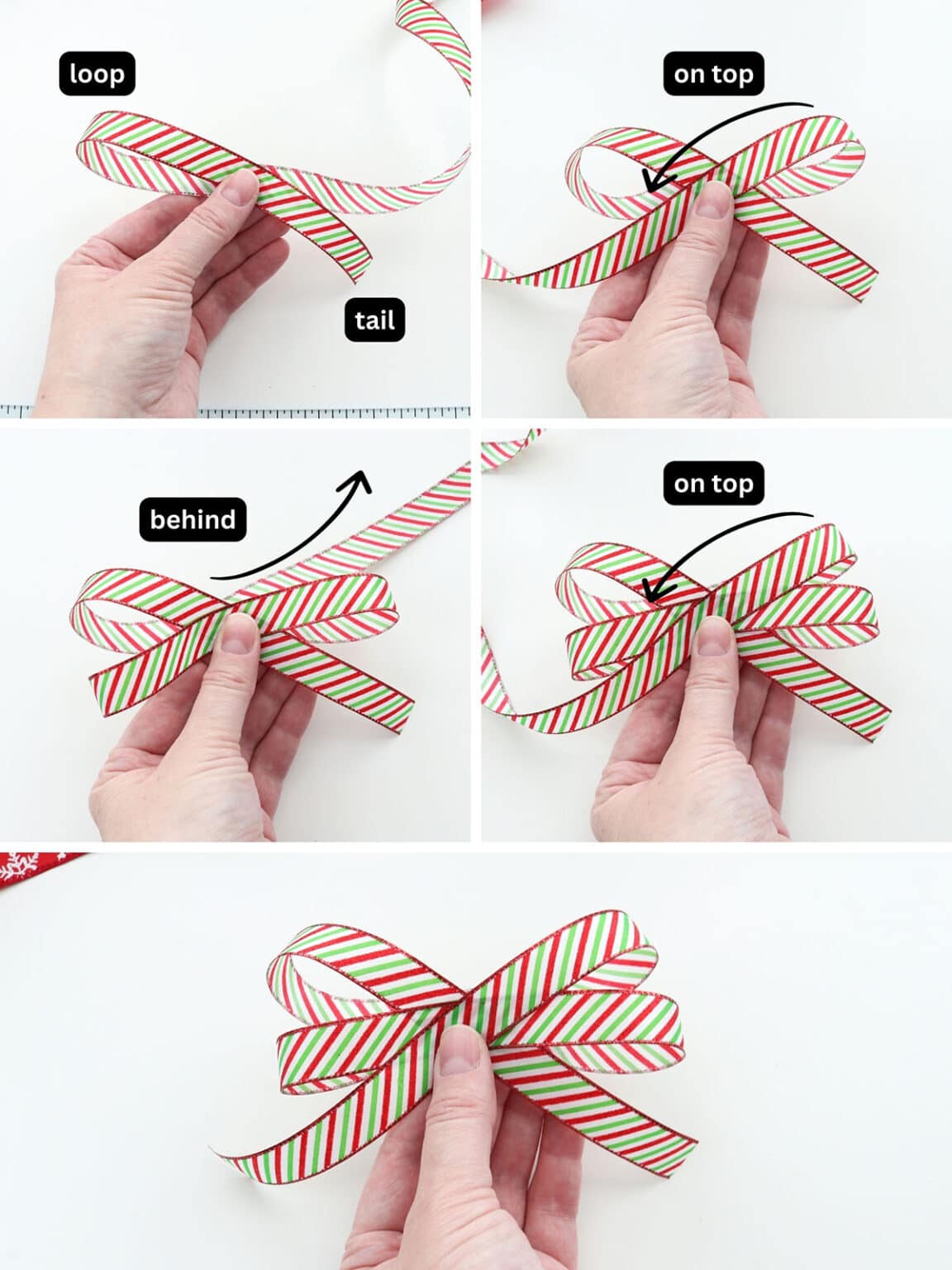 How to Make Christmas Ribbon Bows: 12 Easy DIY Bows - Aubree Originals