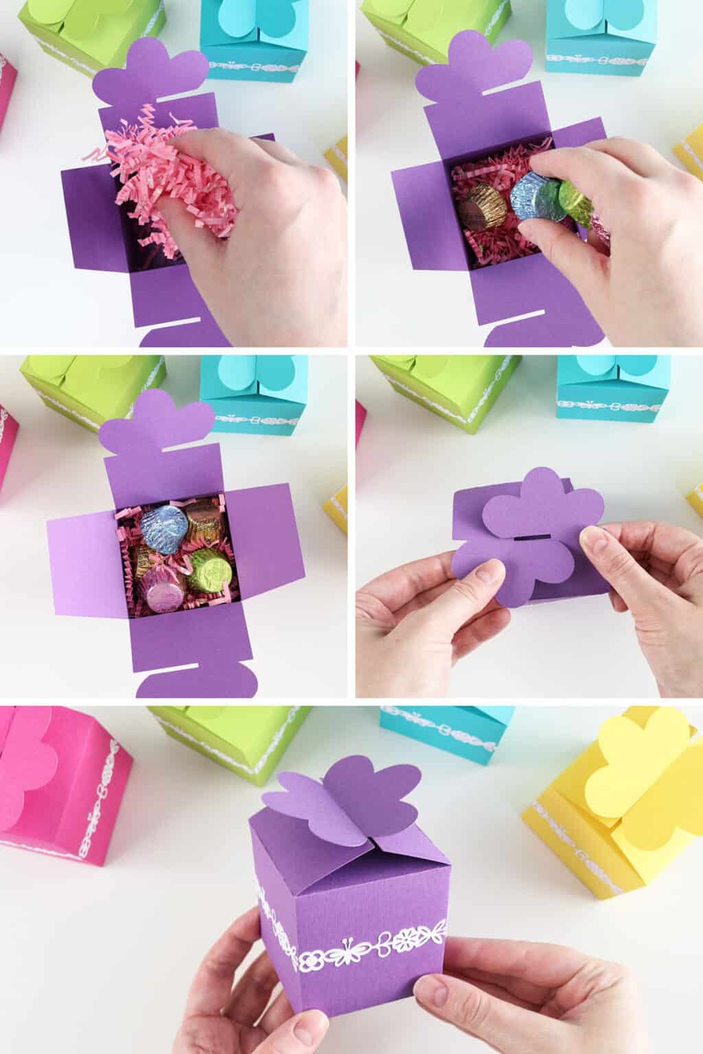 DIY Flower Paper Box Favors - Aubree Originals