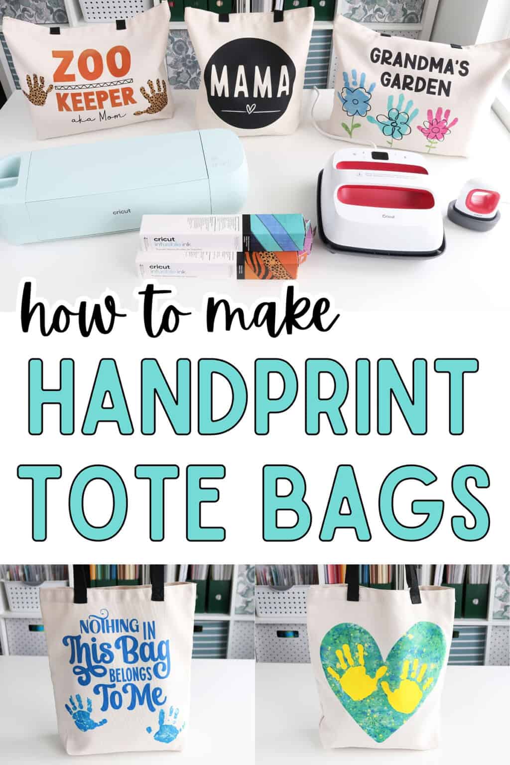 How to Make Handprint Tote Bags With Cricut - Aubree Originals