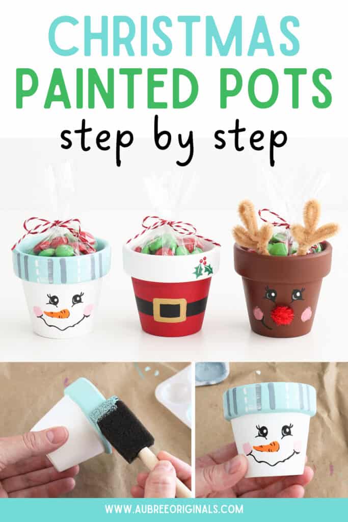Christmas Painted Terracotta Pots DIY - Aubree Originals