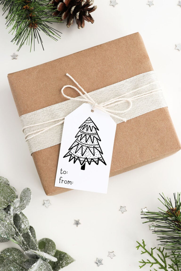 Free Printable Black and White Christmas Gift Tags - Aubree Originals