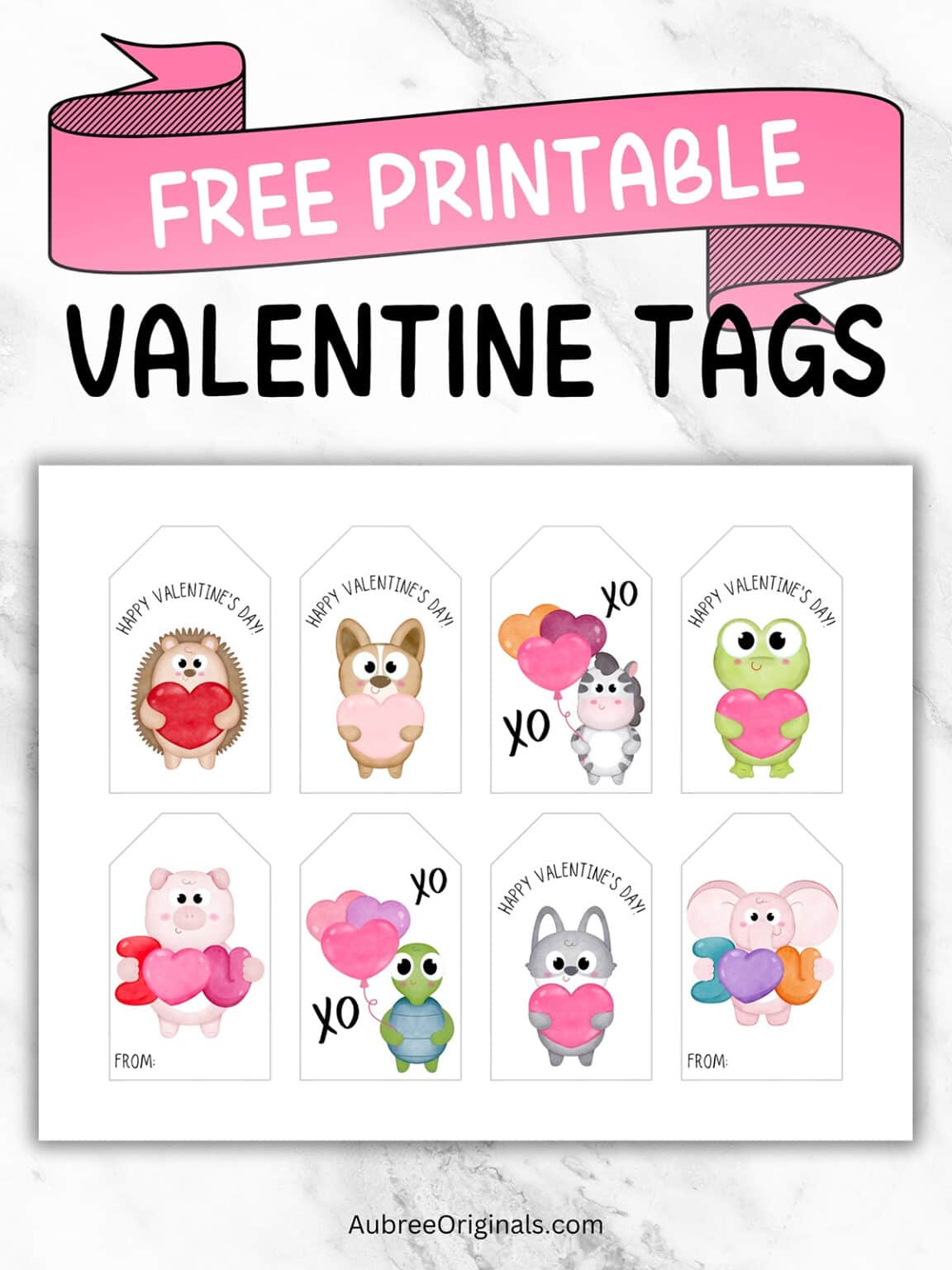 14+ Free Printable Valentine's Day Tags - Aubree Originals