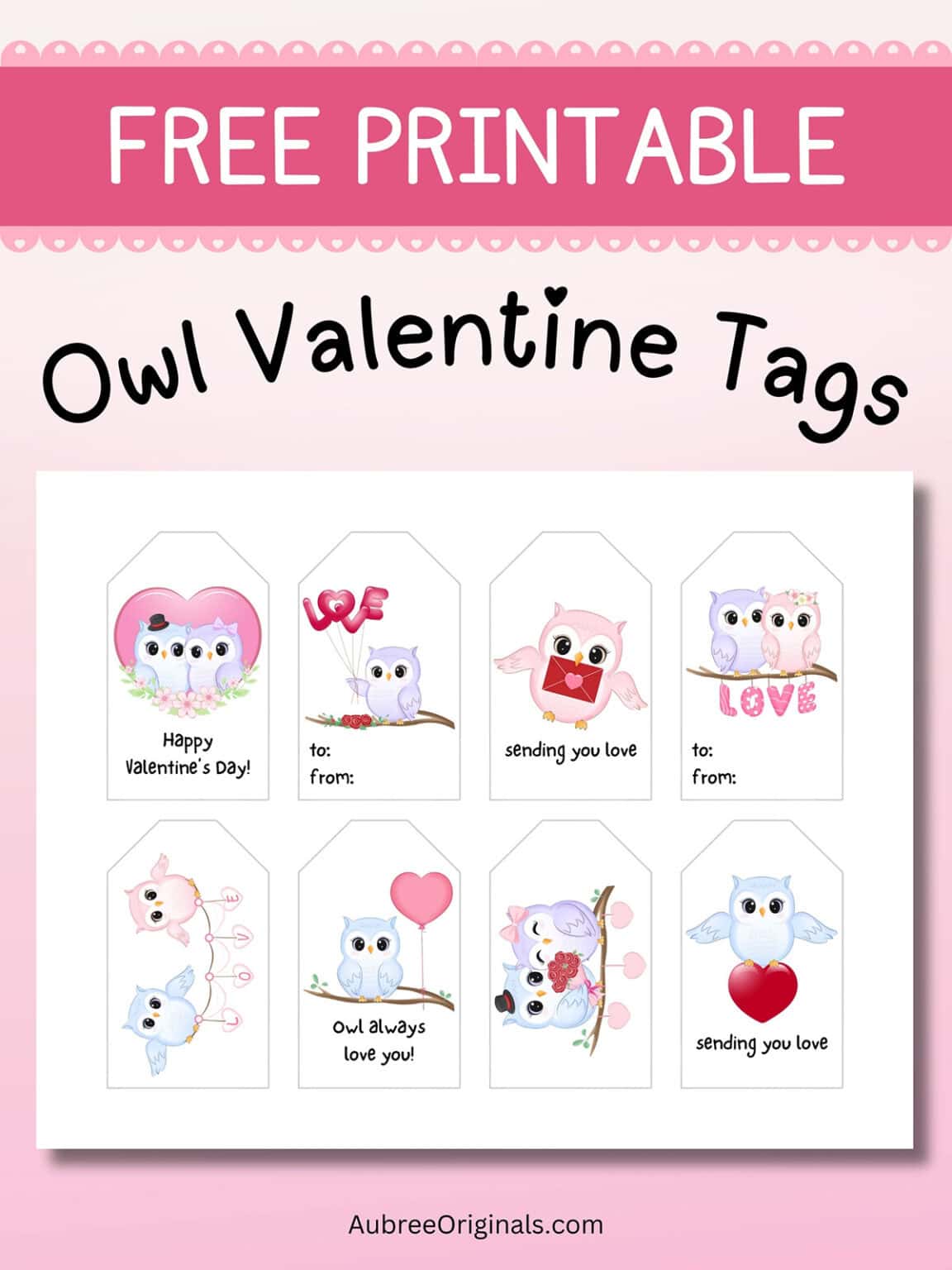 14+ Free Printable Valentine's Day Tags - Aubree Originals