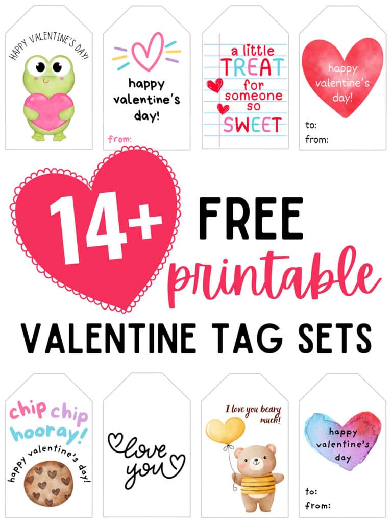 14+ Free Printable Valentine's Day Tags - Aubree Originals