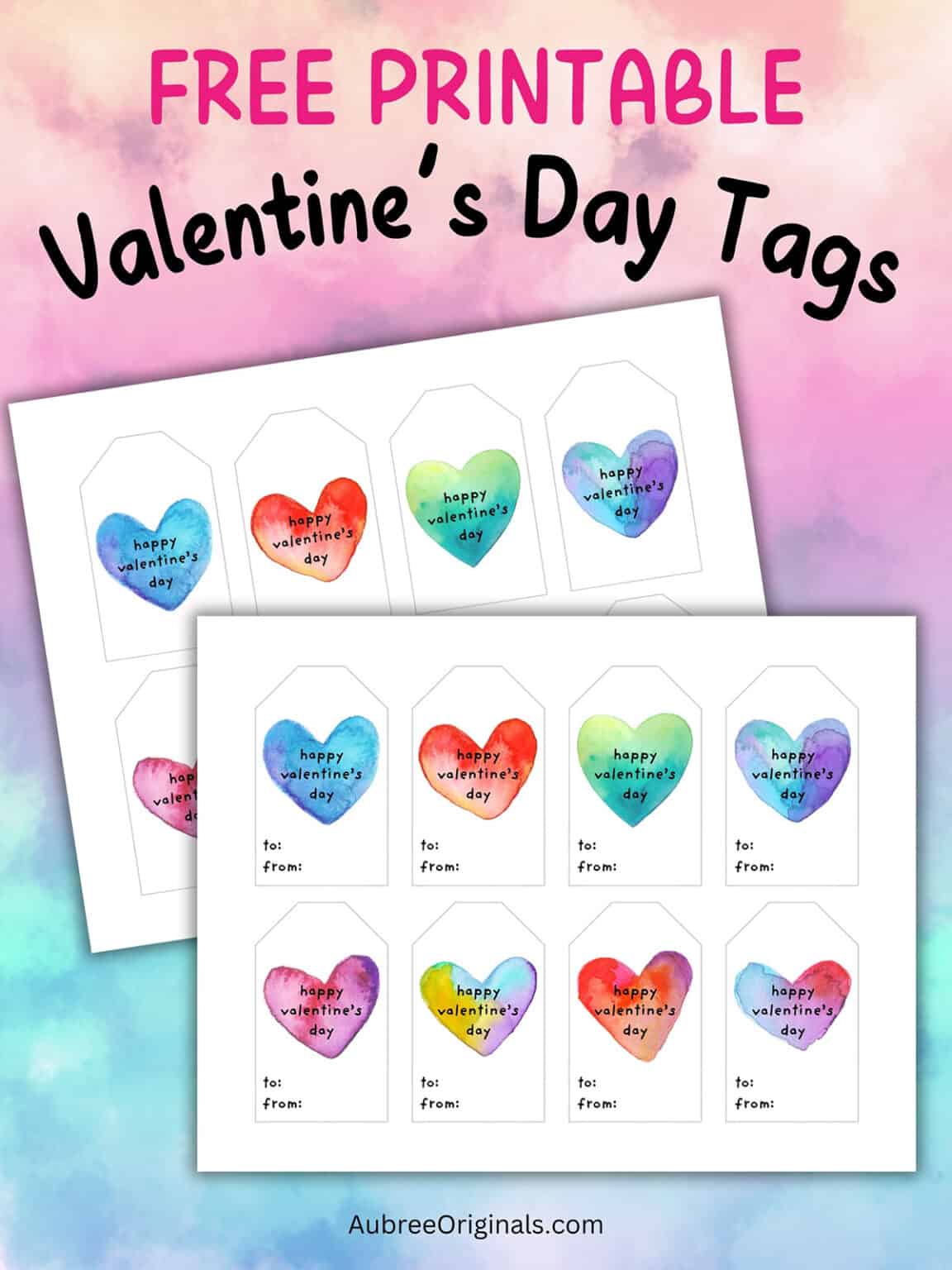 14+ Free Printable Valentine's Day Tags - Aubree Originals
