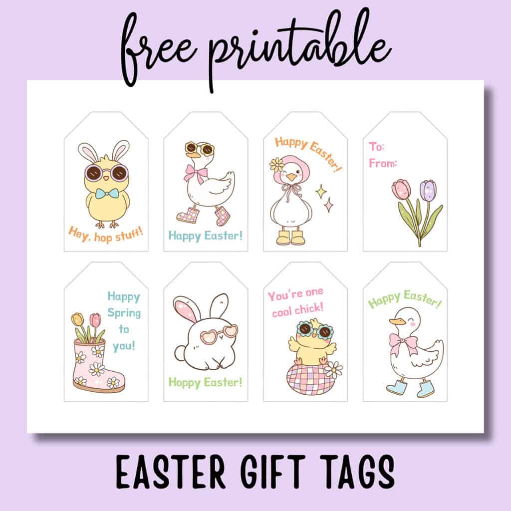 Free Printable Easter Gift Tags - 7 Cute Designs! - Aubree Originals