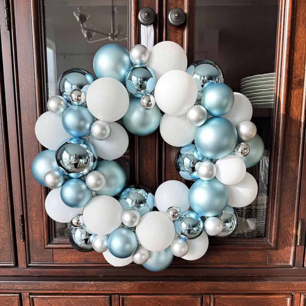 How to Make an Ornament Wreath With a Wire Frame - Aubree Originals