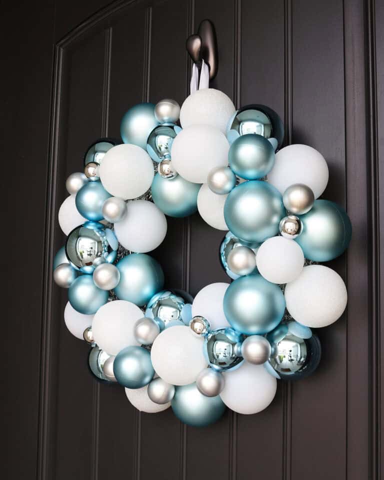 How to Make an Ornament Wreath With a Wire Frame - Aubree Originals