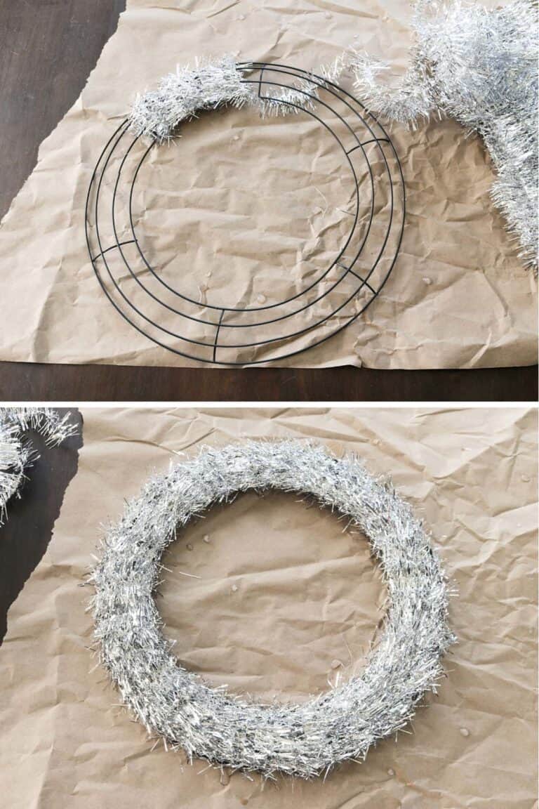 How to Make an Ornament Wreath With a Wire Frame - Aubree Originals